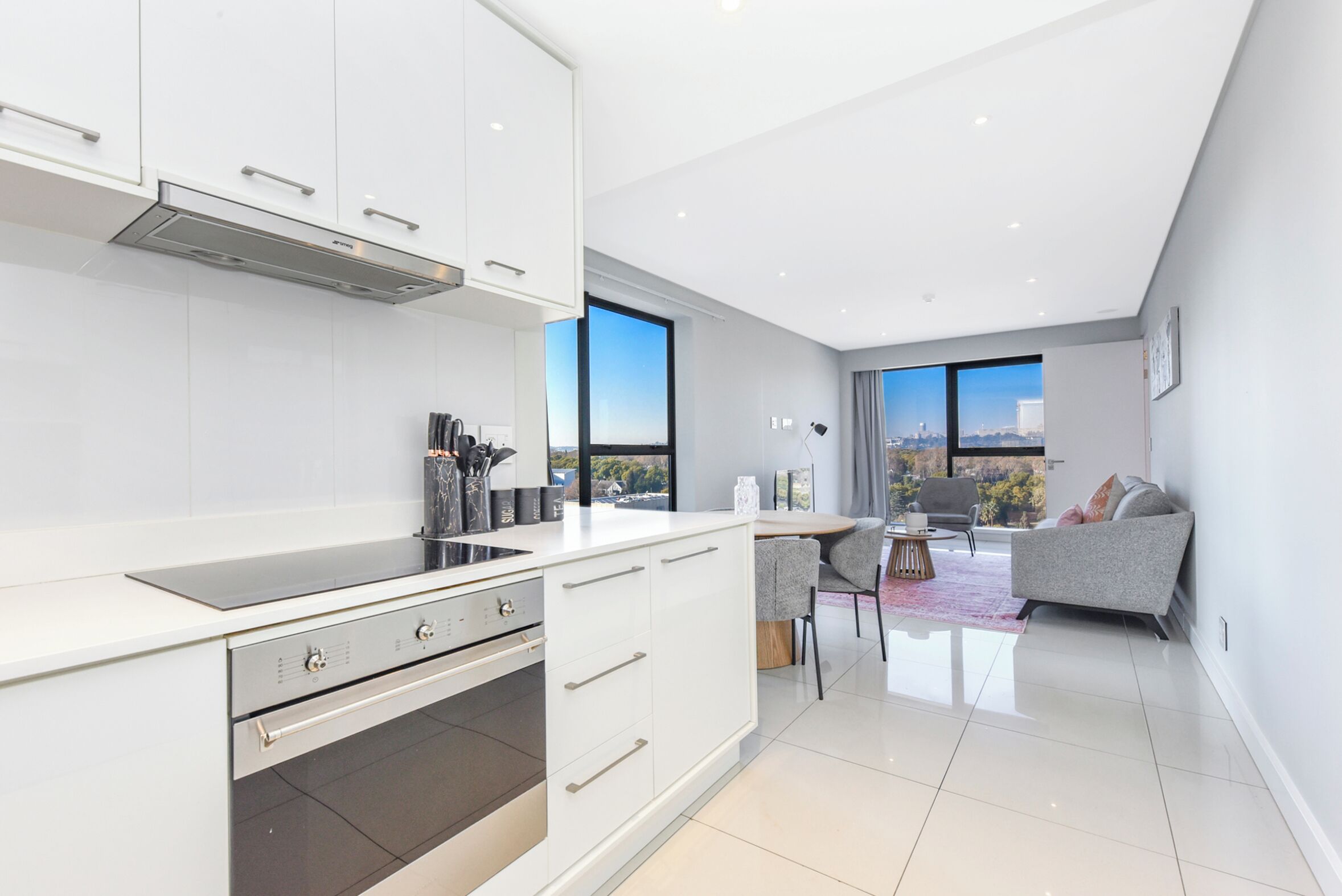 Apartamento luxo, 1 quarto | Área de estar