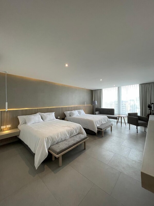 Quarto Duplo Deluxe | Cofre no quarto, secretária, ferro/tábua de engomar, Wi-fi grátis 