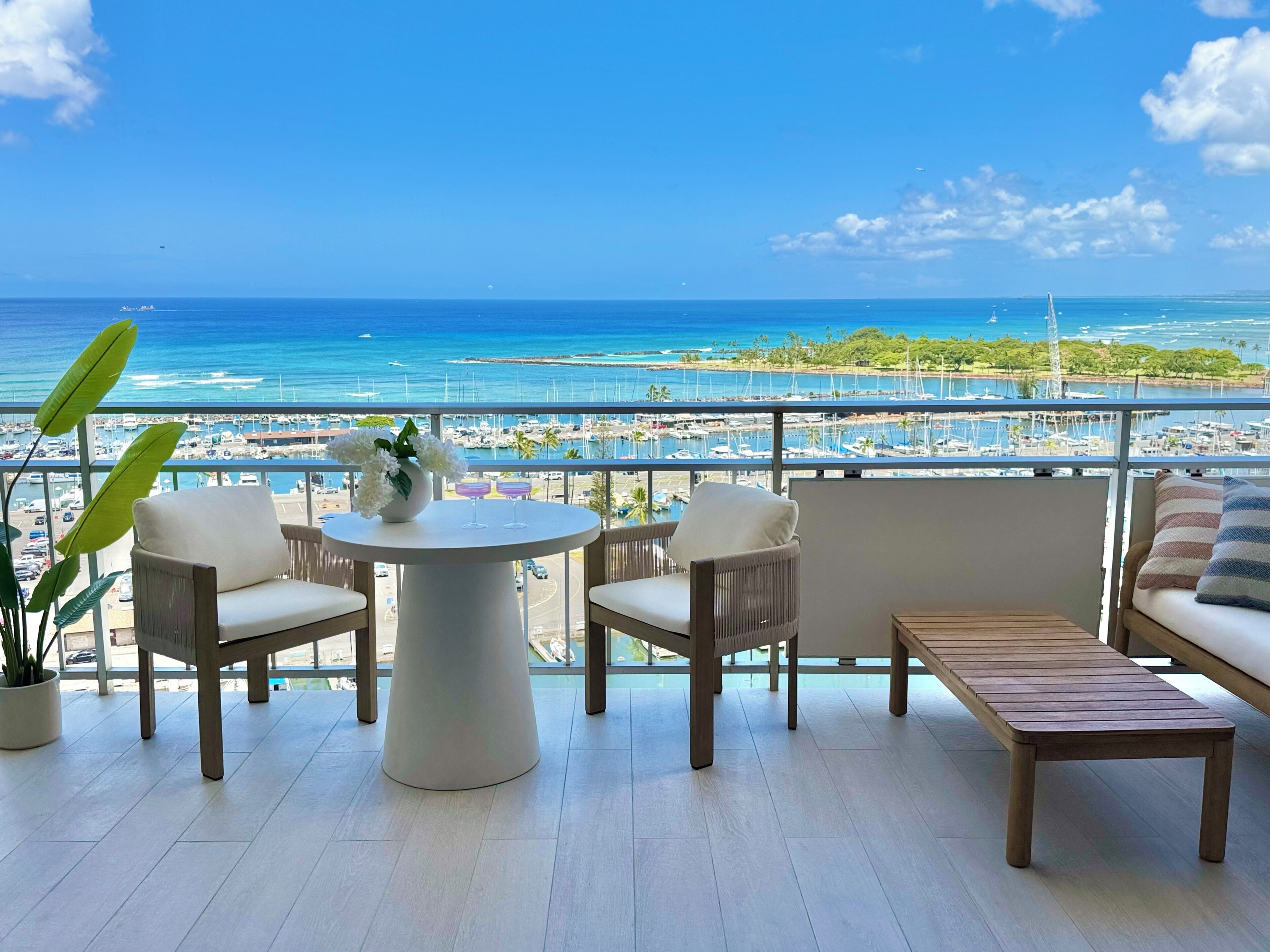 Suíte estúdio panorâmica, vista para o oceano | Roupas de cama premium, individualmente decorados