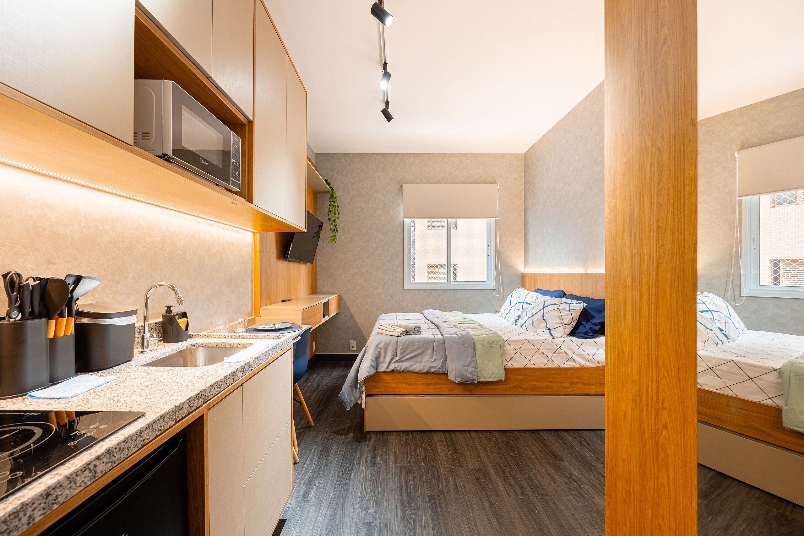 Apartamento | Cortinas/cortinados opacos, Wi-fi grátis, roupa de cama fornecida 