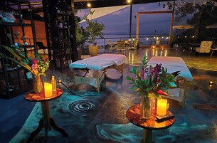 Penthouse Superior, vista para o oceano | Terraço/pátio interior