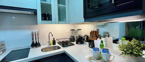 Apartamento de Luxo, varanda | Cozinha privada