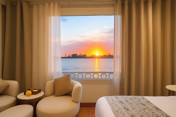 Suíte luxo, vista para o rio | Cofres nos quartos, quartos à prova de som
