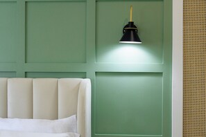 Estúdio Deluxe, pátio, Vista para a cidade | Lençóis de algodão egípcio, roupa de alta qualidade