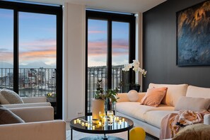 Duplex superluxo, vista para o oceano | Área de estar