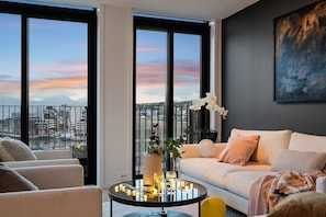 Duplex superluxo, vista para o oceano | Área de estar