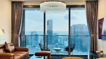 Apartamento luxo, 3 quartos, vista para a cidade | Roupas de cama antialérgicas