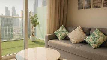 Apartamento, Vista para a cidade | Sala de estar