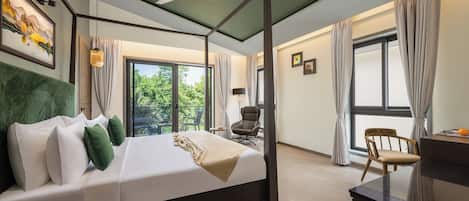 Quarto Duplo, vista para o jardim | Ferro/tábua de engomar, Wi-fi grátis, roupa de cama fornecida