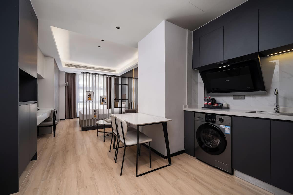 Quarto Duplo Executivo, Vista para a cidade | Roupa de alta qualidade, secretária