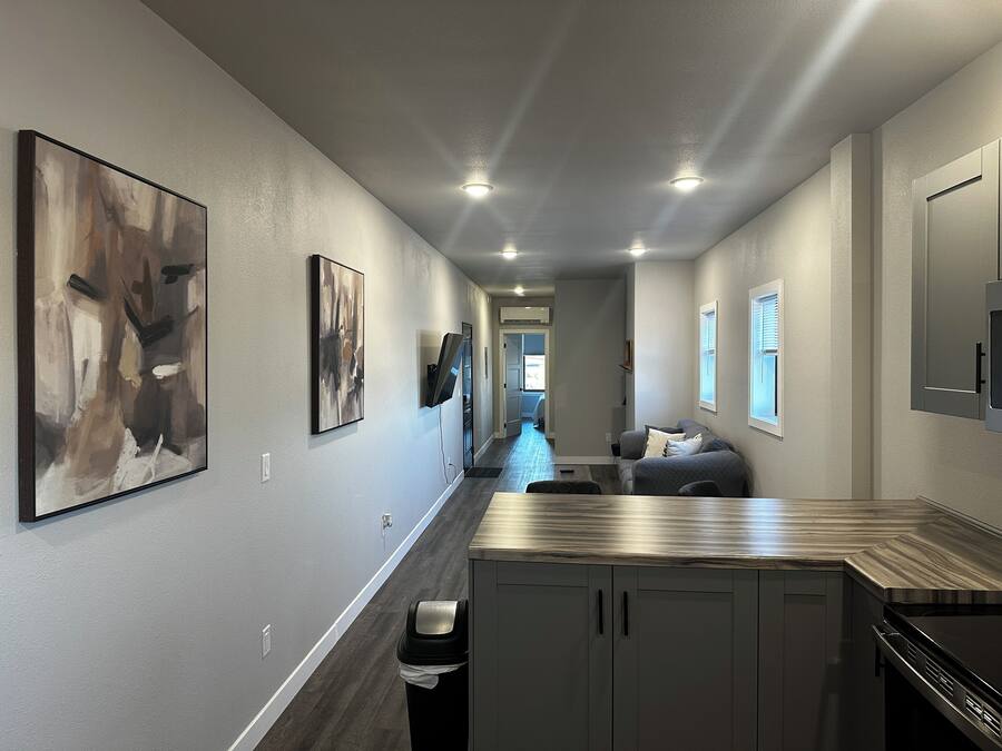 Apartamento de Luxo, Vista para a cidade | Cozinha privada | Um frigorífico/congelador grande, um micro-ondas, um forno