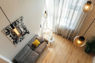 Dúplex Premium | Cofre no quarto, quartos insonorizados, ferro/tábua de engomar