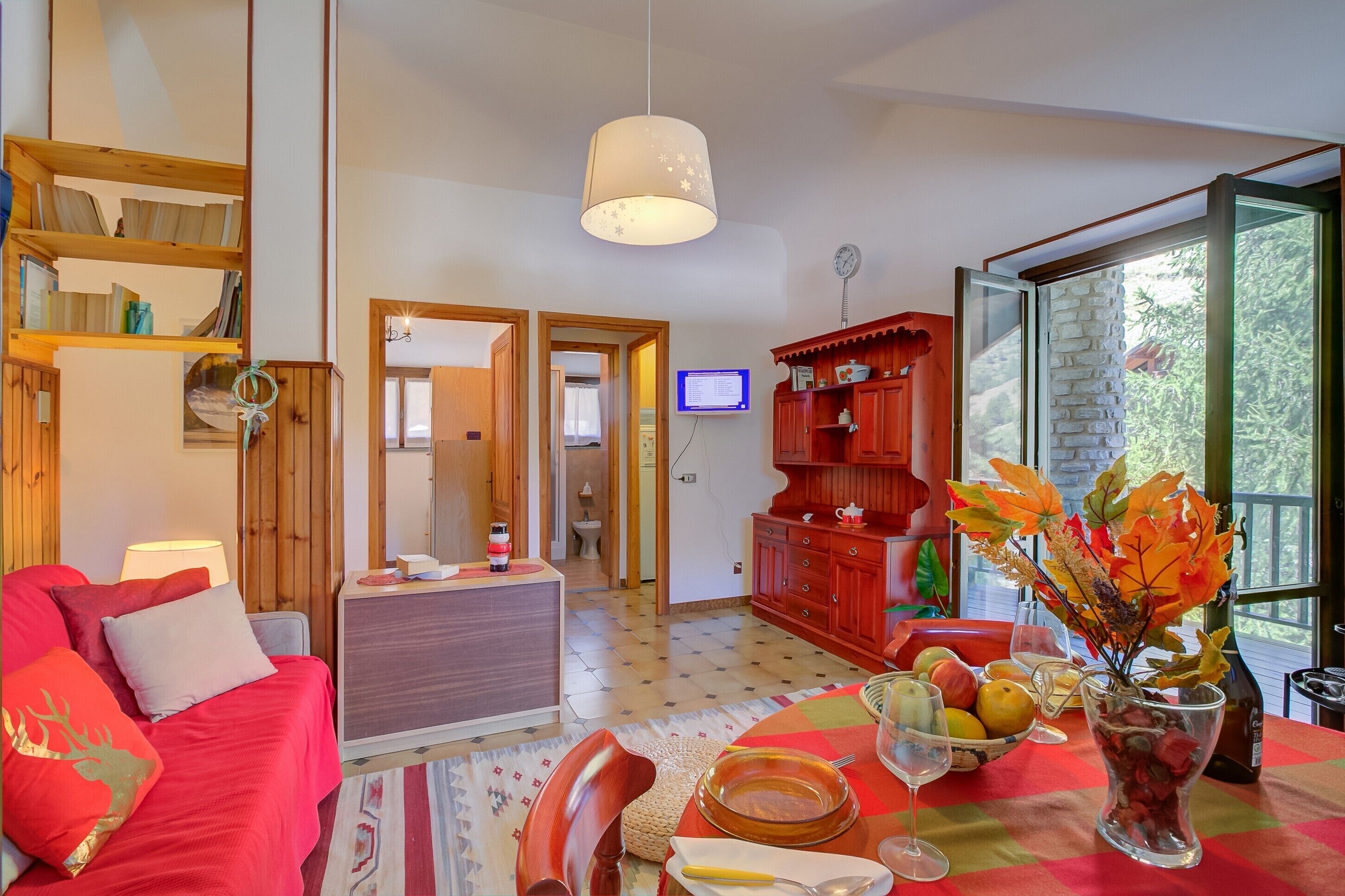 Apartamento Standard, 1 quarto, varanda (Appartamento Nido Alpino for 5 with) | Sala de estar | TV de ecrã plano 