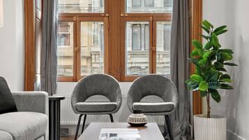 Apartamento de Luxo, Vista para a cidade | Sala de estar