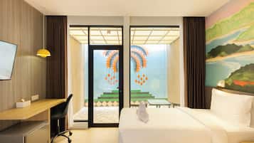 Quarto Duplo Deluxe | Secretária, Wi-fi grátis, roupa de cama fornecida