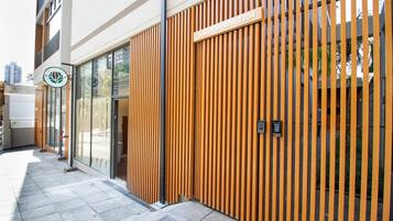 Apartamento conforto | Detalhe da fachada