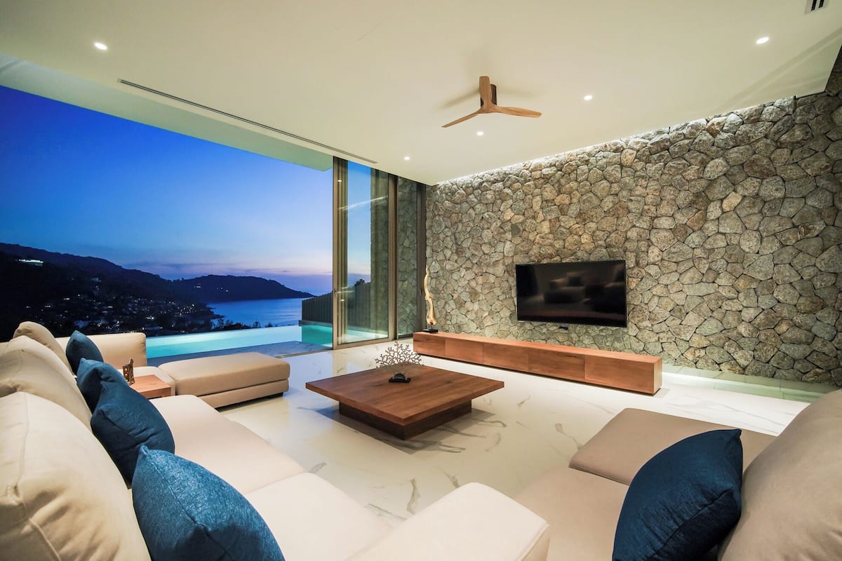 Villa Exclusiva, 5 quartos, varanda, vista para o mar | Sala de estar