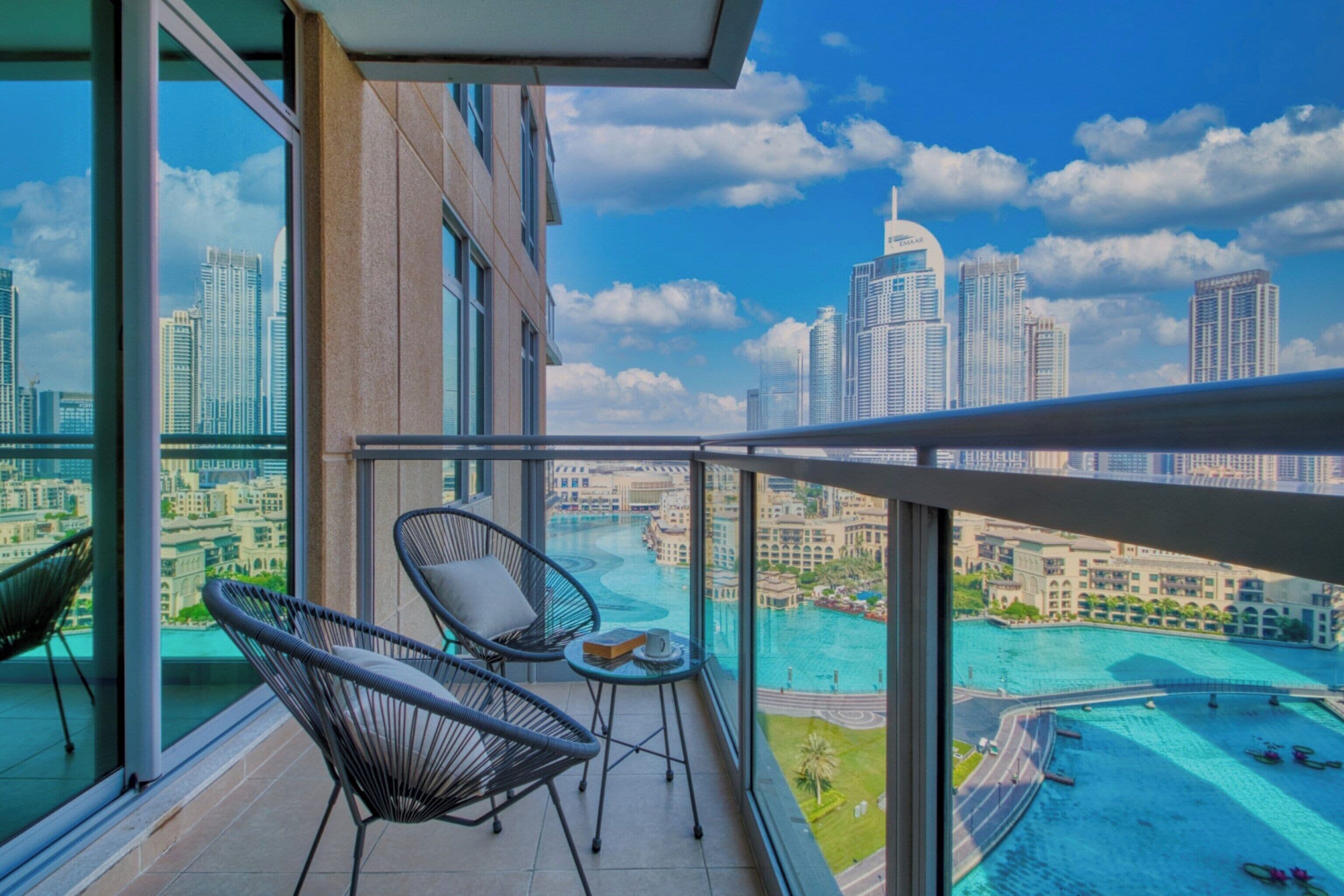 Apartamento de Luxo, 1 quarto, varanda, Vista para a cidade | Varanda