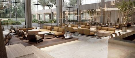 Área de estar no saguão