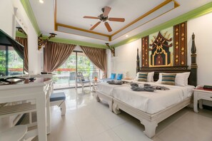 Quarto Twin Deluxe, varanda, vista para a piscina | Wi-fi grátis 