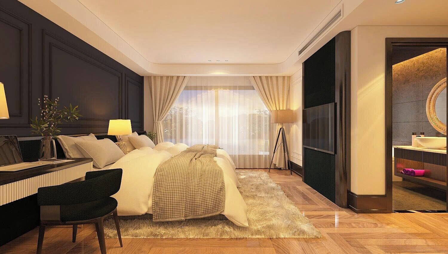 Suíte superluxo, sacada, vista para o oceano | Cofres nos quartos, escrivaninha, cortinas blackout