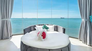Vila superluxo, 4 quartos, vista para o oceano, de frente para a praia | Roupas de cama de algodão egípcio, roupas de cama premium