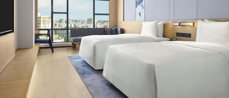 Quarto premier, 2 camas de casal, vista para a cidade