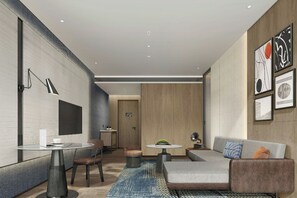 Suite Premium, 1 quarto, Vista para a cidade | Sala | Televisor LCD de 65 polegadas com canais por cabo 