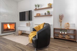 Apartamento, 1 cama de casal, kitchenette, vista para a montanha | Sala