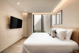 Apartamento standard, 1 quarto | Roupas de cama premium, escrivaninha, espaço de trabalho para notebook