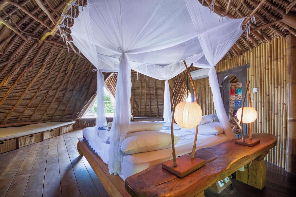 Quarto Duplo Deluxe, vista para o oceano | Wi-fi grátis, roupa de cama fornecida