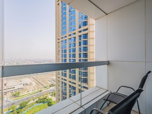 Apartamento Deluxe, varanda, Vista para a cidade | Varanda
