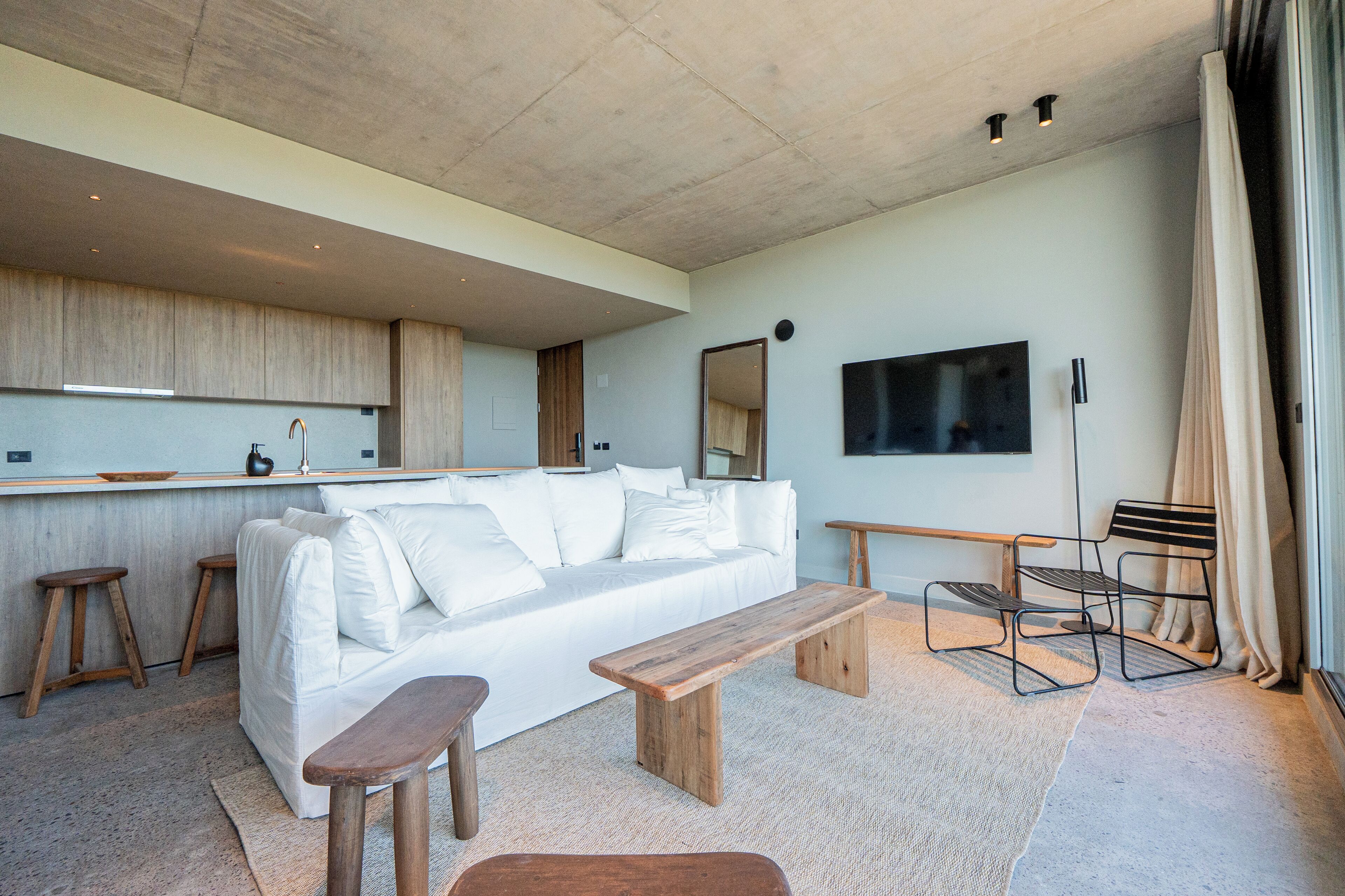 Apartamento de Luxo, varanda, vista para o mar | Sala de estar