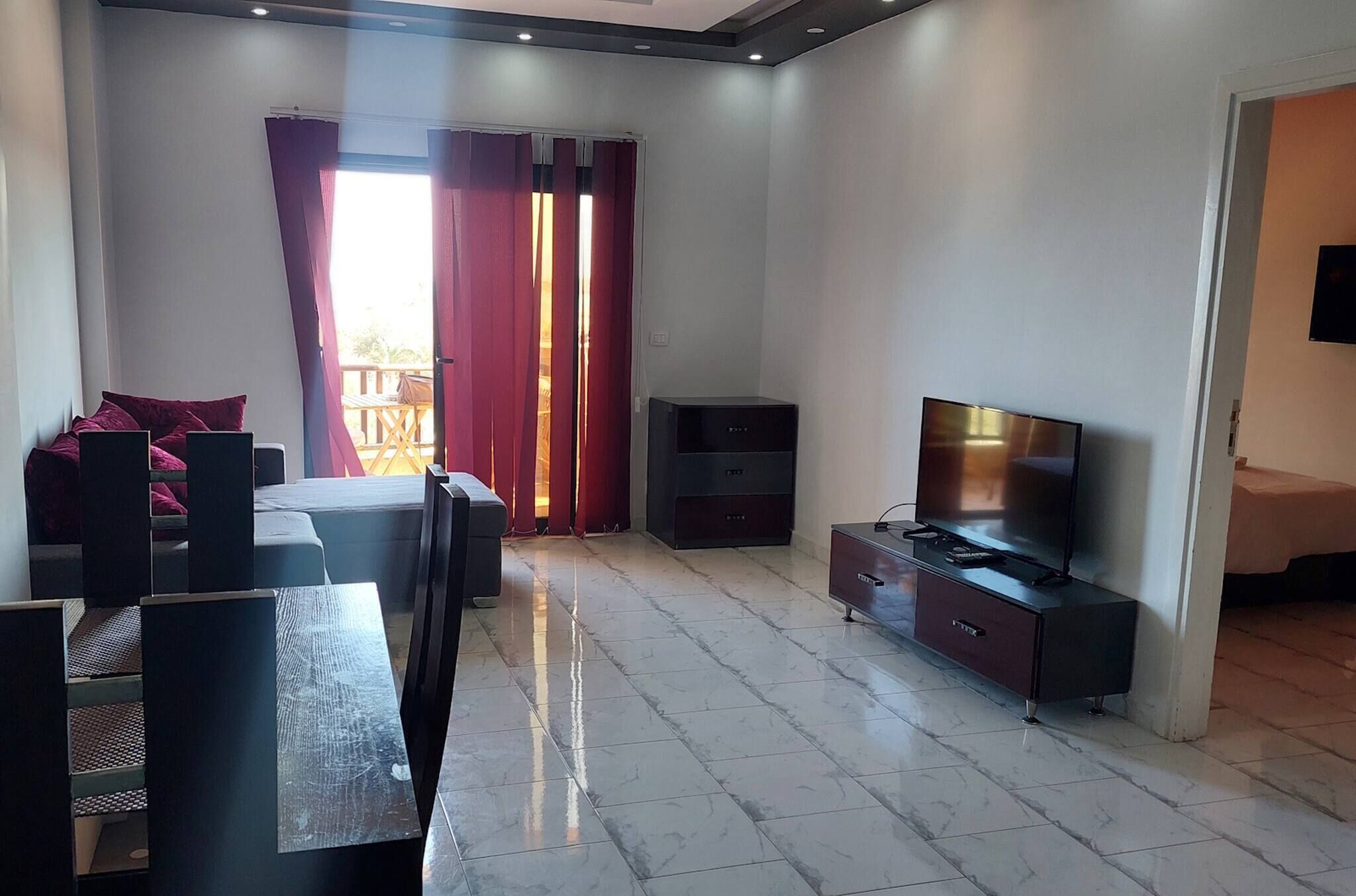 Appartement 2 Chambres  Vue Latérale Sur La Mer  Piscine  Plage Des Tortues - Égypte