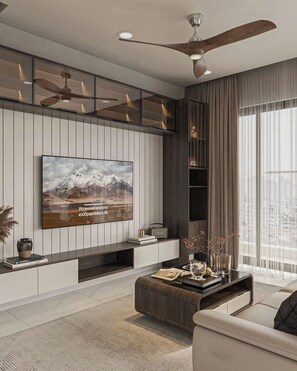 Apartamento Panorâmico, 3 quartos, varanda, Vista para a cidade | Roupa hipoalergénica, minibar, com decoração personalizada 