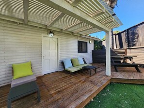 Cabana de Madeira Comfort, não fumadores, lanai (alpendre havaiano) | Terraço/pátio interior
