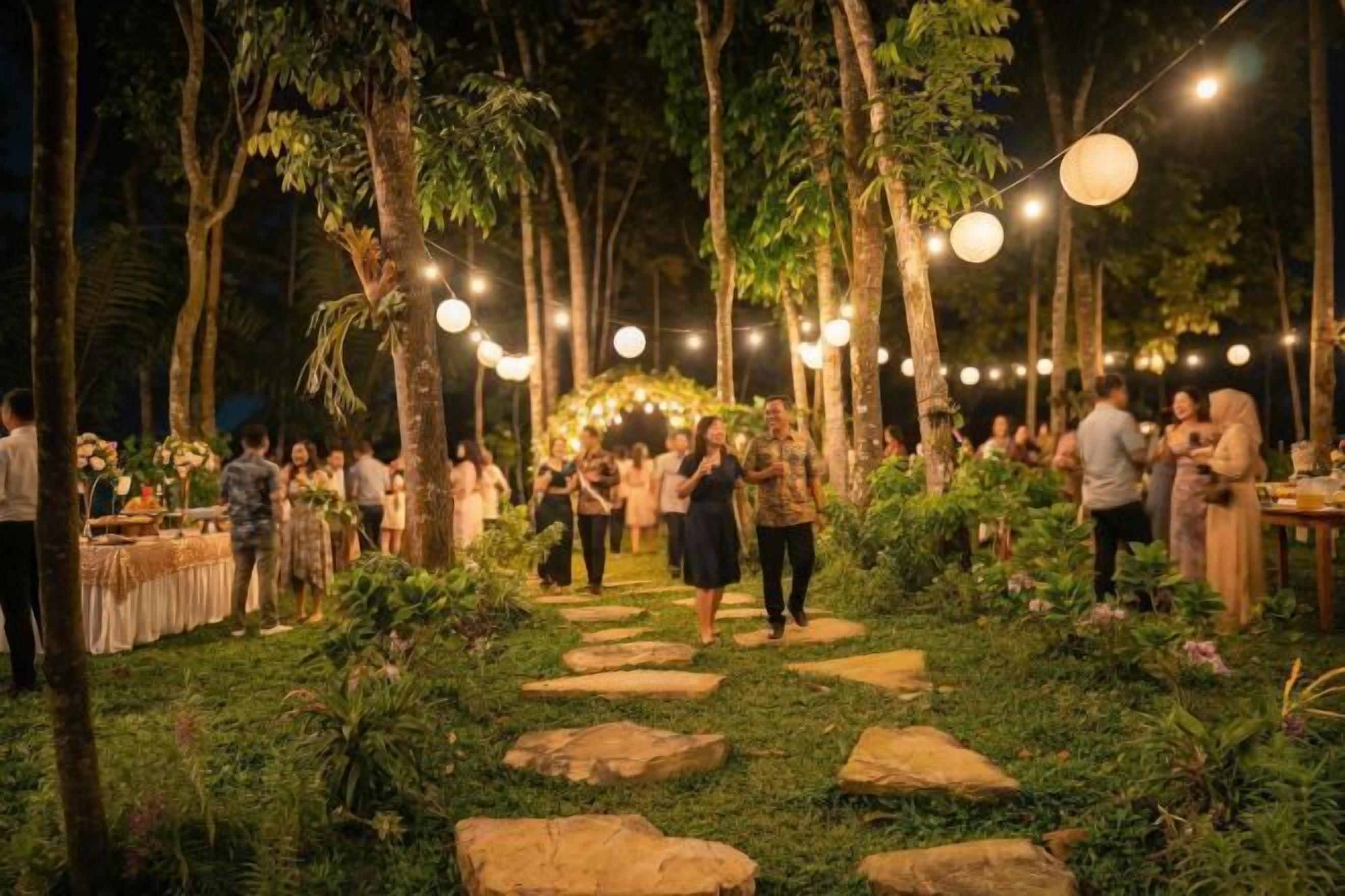 Espaço exterior para banquetes