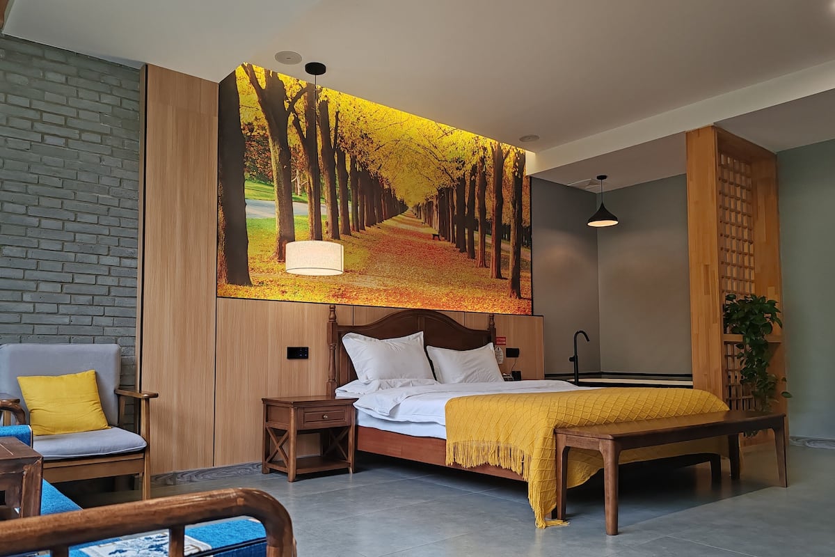 Quarto casal design, 1 cama King, vista para o rio | Cortinas blackout, quartos à prova de som, ferros/tábuas de passar roupa