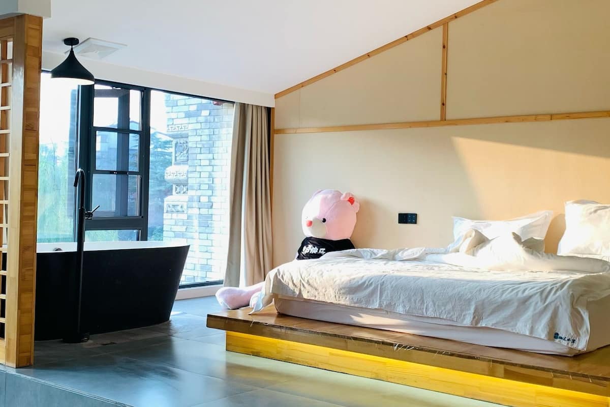Quarto Duplo em estilo japonês, vista para o rio | Cortinas blackout, quartos à prova de som, ferros/tábuas de passar roupa