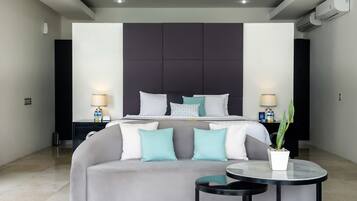 Villa Exclusiva, vista para o oceano | Sala de estar | Smart TV de 43 polegadas com canais digitais