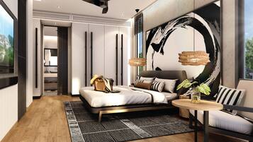 Minibar, cofre no quarto, secretária, ferro/tábua de engomar