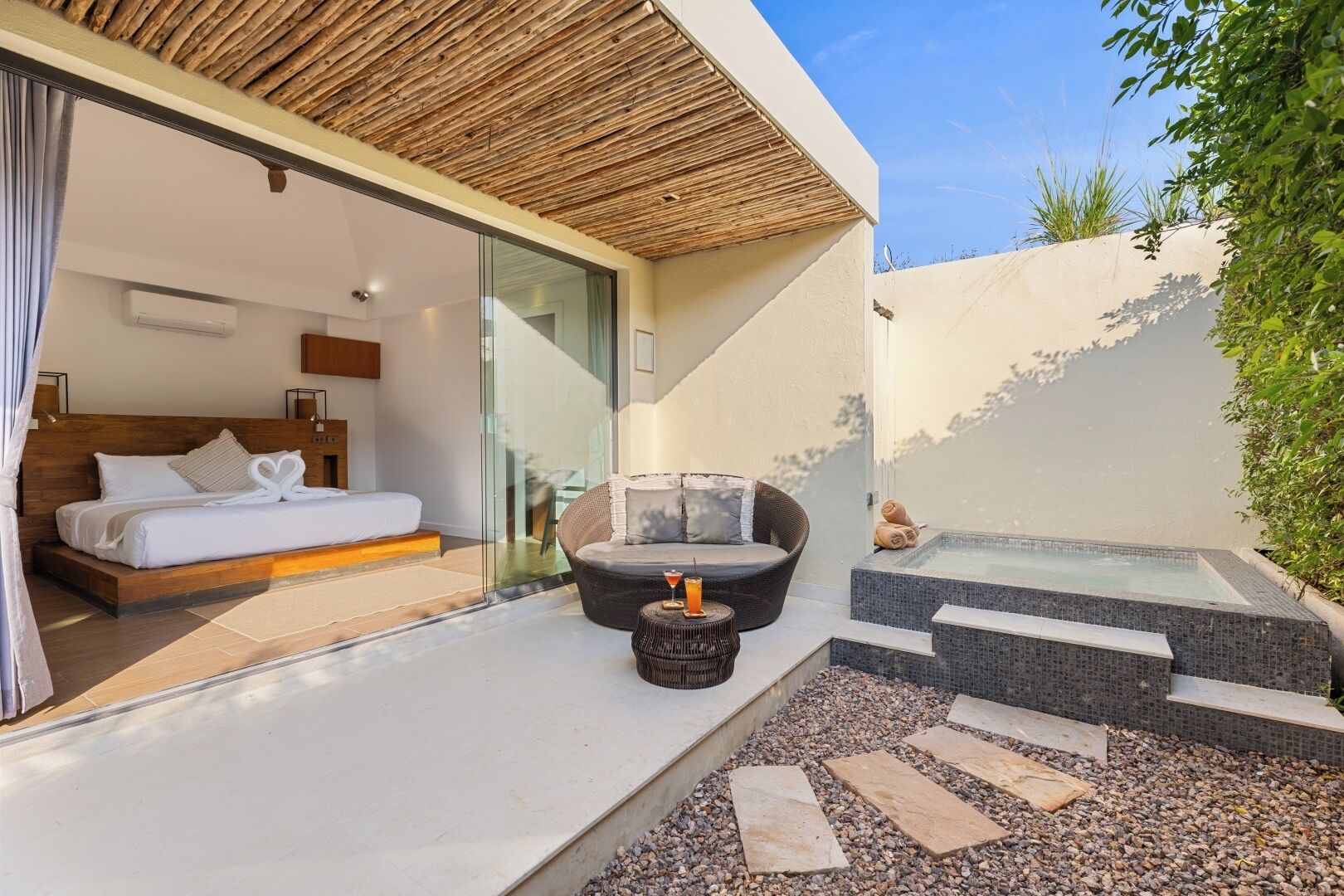 Villa Deluxe, 1 cama king-size, terraço, vista para o pátio | Terraço/pátio interior