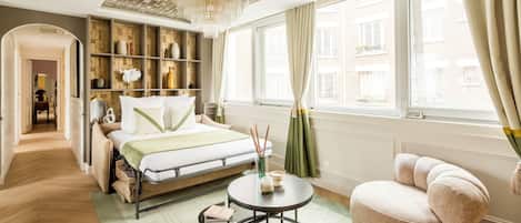 Apartamento, Vista para a cidade | Sala de estar | Smart TV, Netflix, serviços de streaming, escritórios