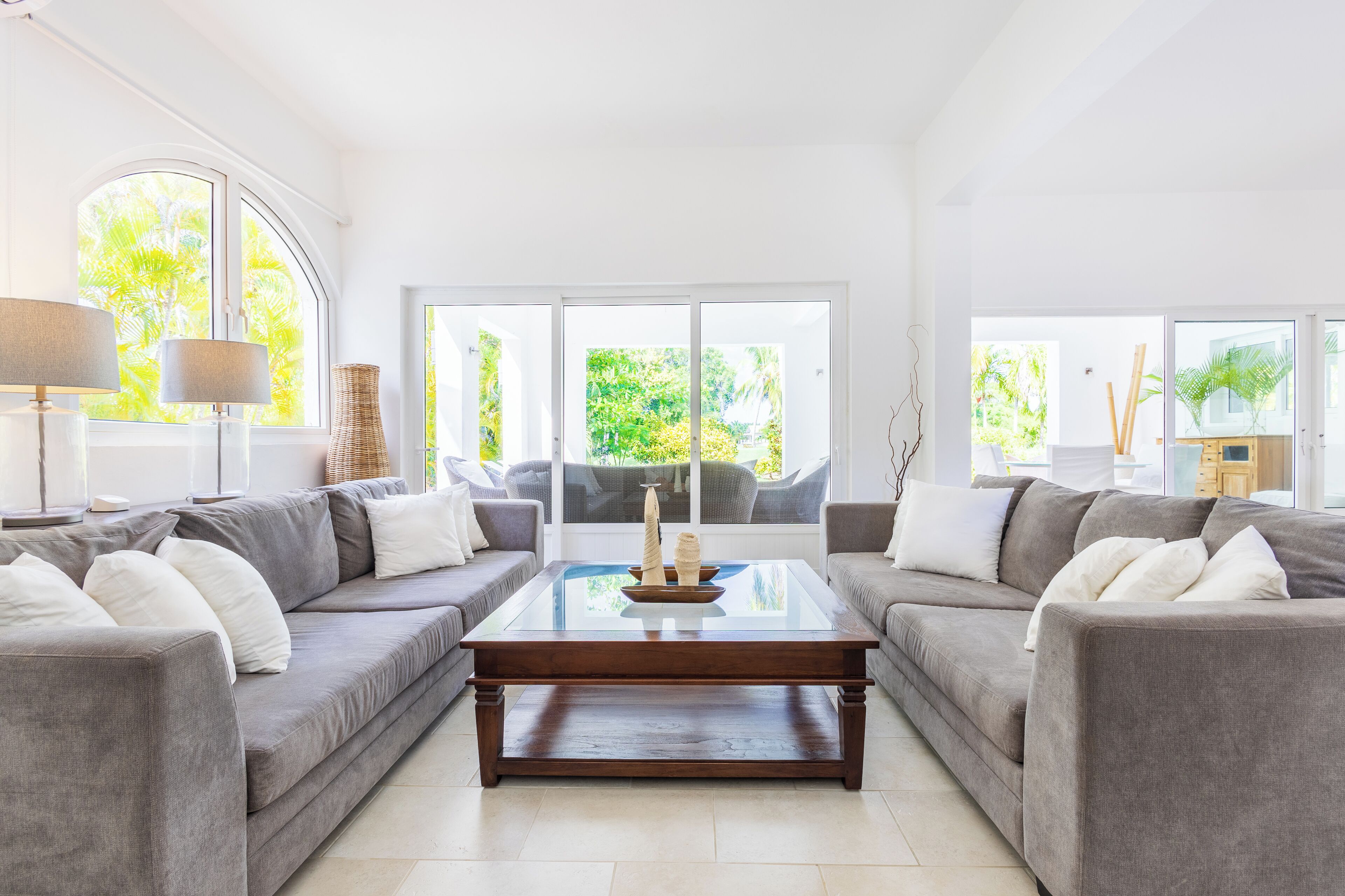 Vila luxo, vista para o campo de golfe | Área de estar