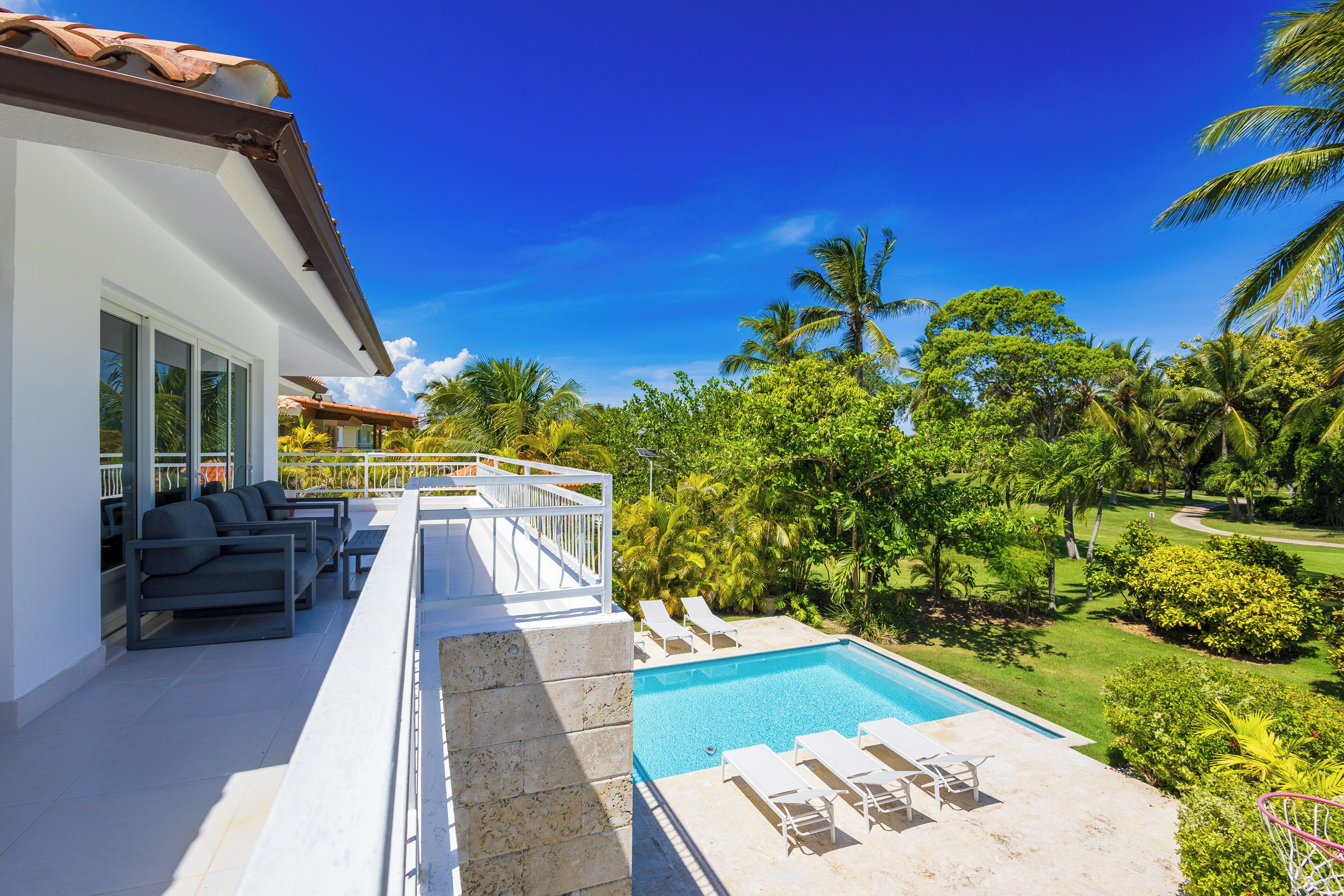 Villa Deluxe, vista para o campo de golfe | Terraço/pátio interior