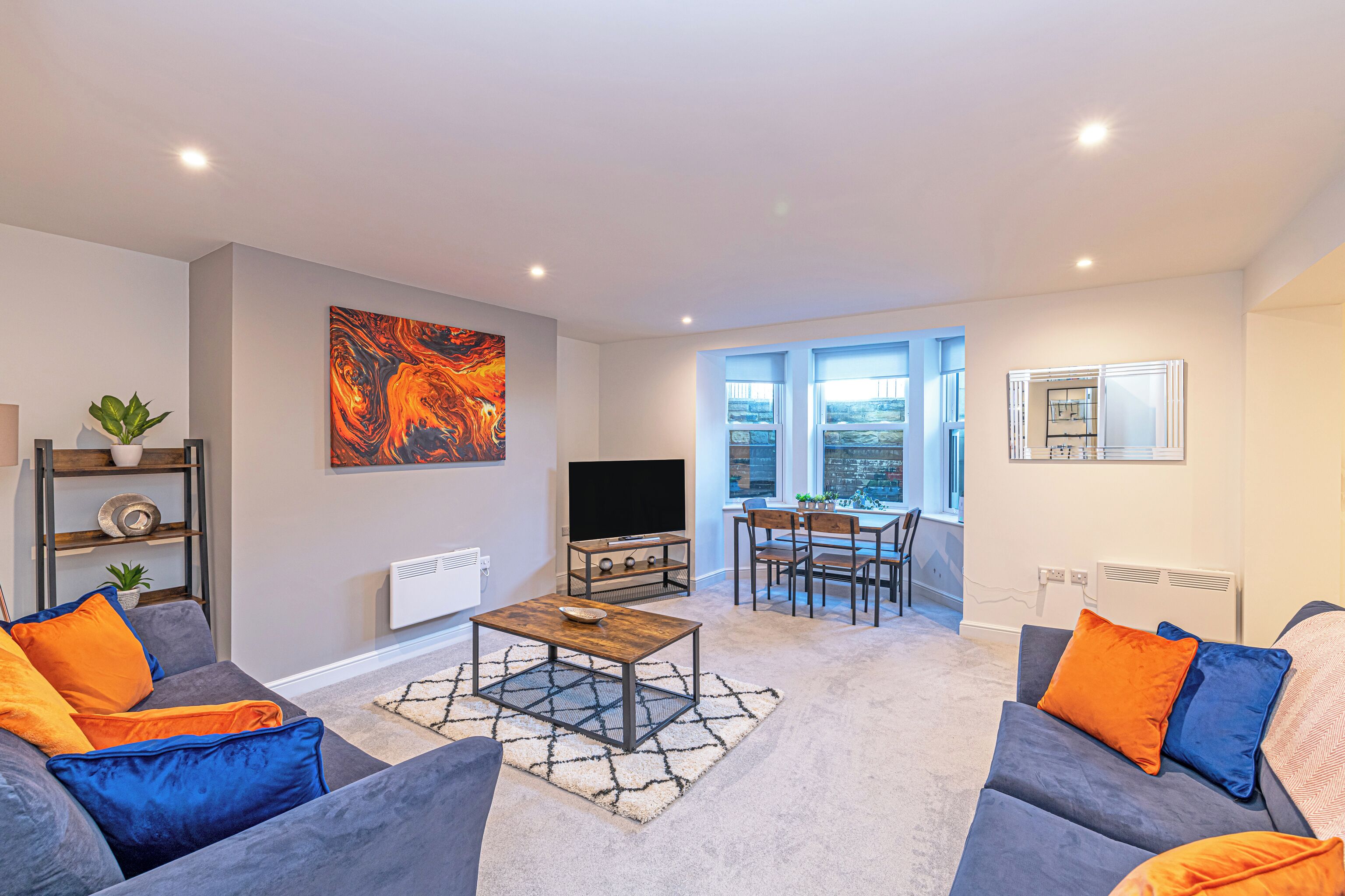 Apartamento Familiar, 2 quartos, não fumadores, não se aceitam animais de estimação | Sala de estar | TV de ecrã plano 