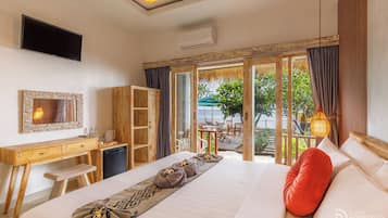 Quarto casal luxo, varanda, vista para o mar | Wi-Fi de cortesia