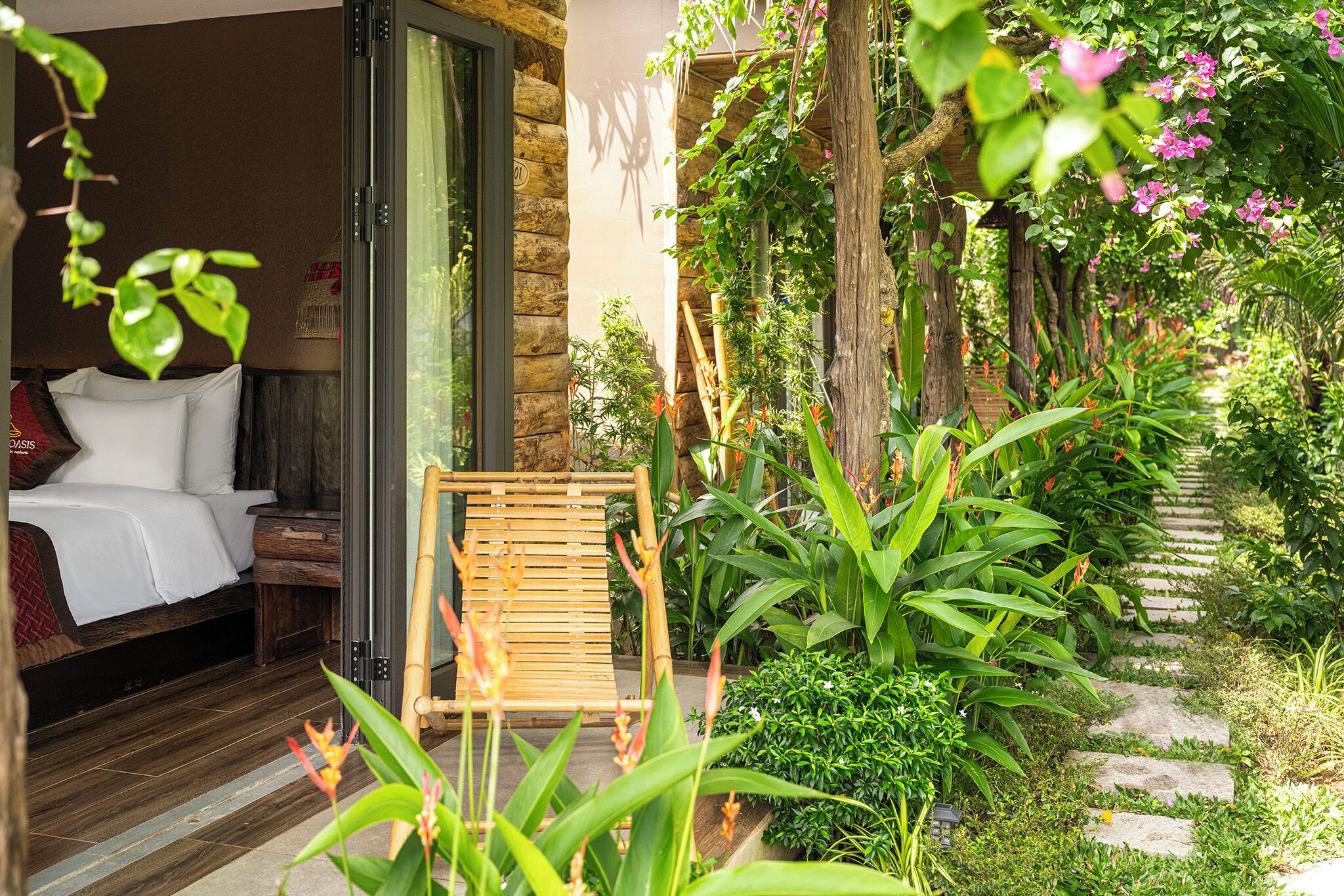 Bungalow Deluxe, vista para o jardim | Terraço/pátio interior