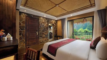 Quarto Premium, vista para a montanha | Lençóis de algodão egípcio, roupa de alta qualidade