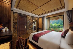 Quarto premium, vista para a montanha | Roupas de cama de algodão egípcio, roupas de cama premium